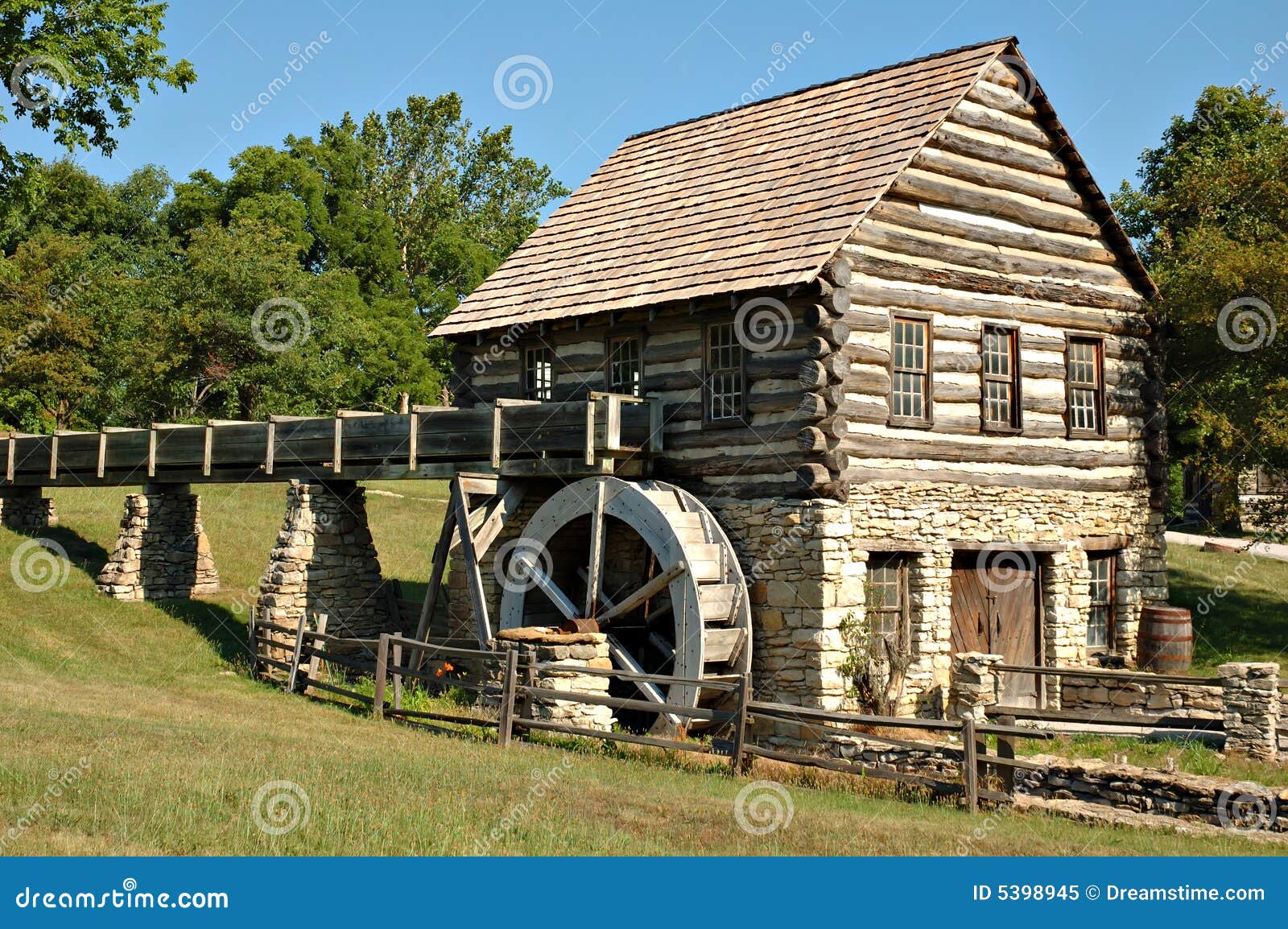 Log Mill stock image. Image of western, stone, relic, rustic - 5398945