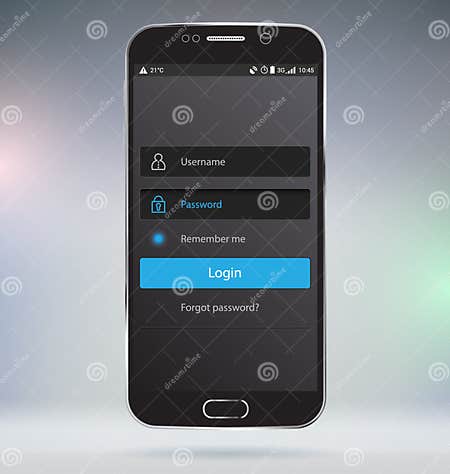 Log in Mock Up stock vector. Illustration of sign, form - 62385305