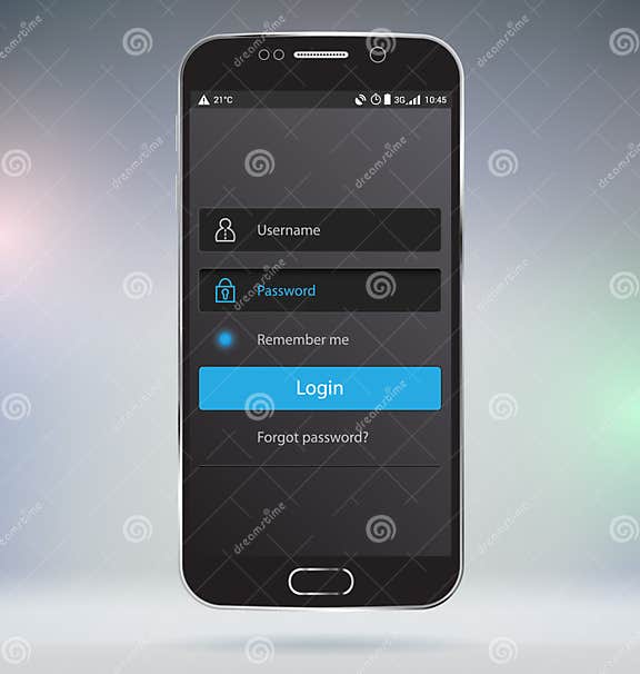 Log in Mock Up stock vector. Illustration of sign, form - 62385305