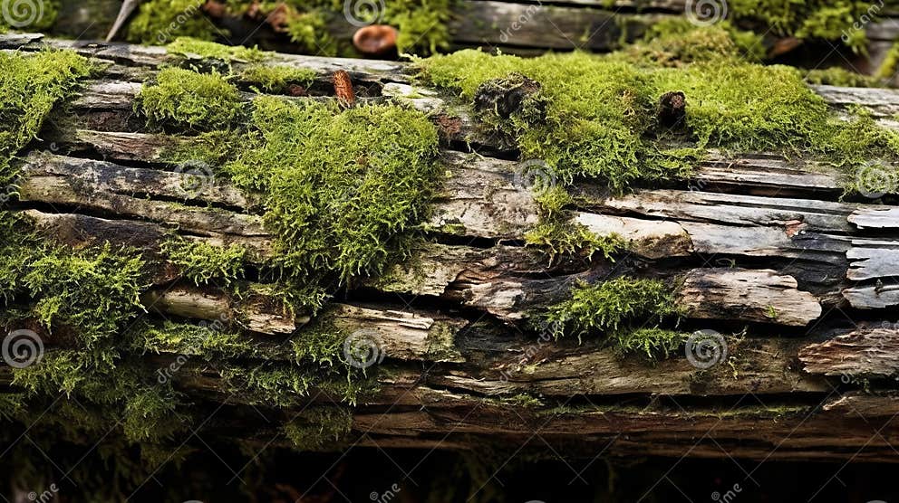 A Log with Moss Growing on it Stock Illustration - Illustration of ...