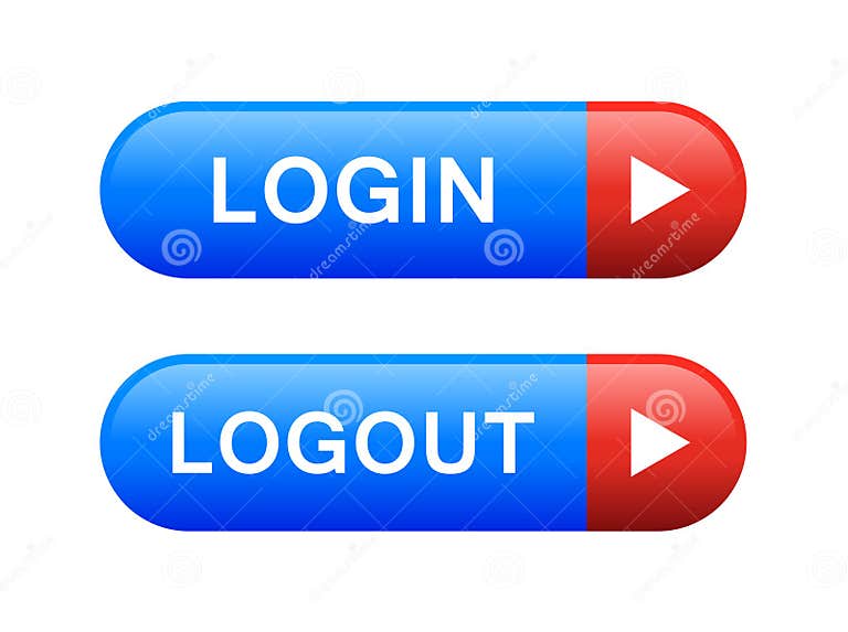 Login logout button stock vector. Illustration of graphic - 177409677
