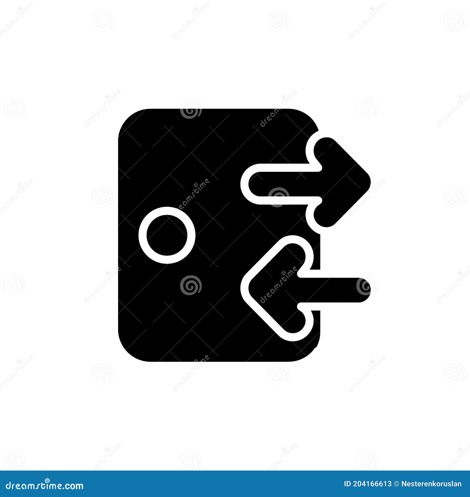 Log in and Out Black Glyph Icon Stock Vector - Illustration of black ...