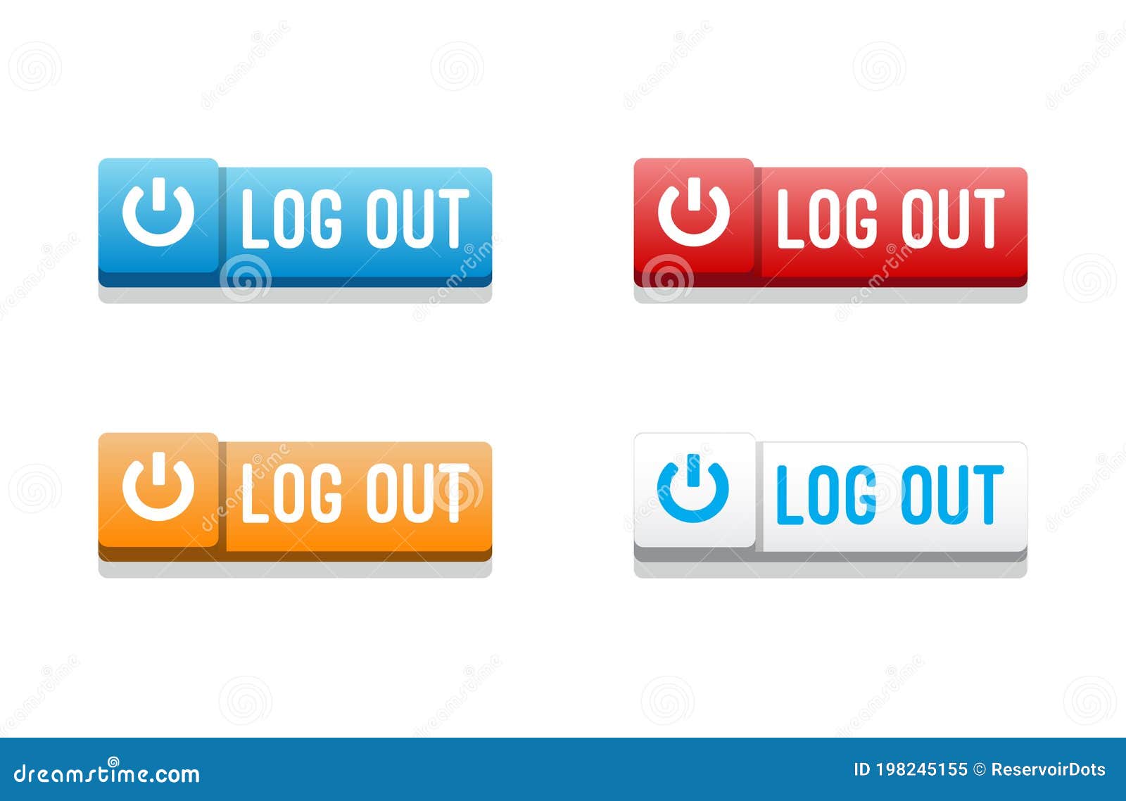 Log Out Buttons stock vector. Illustration of shape - 198245155