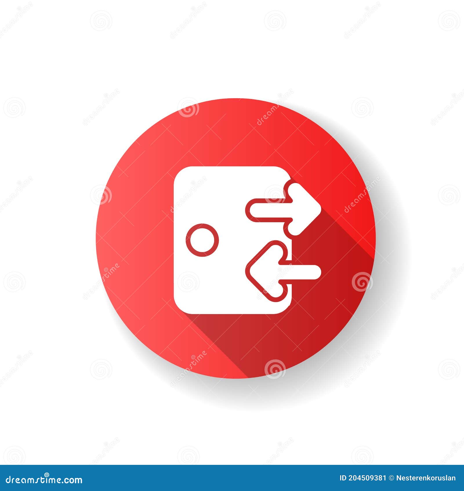 Log in and Out Red Flat Design Long Shadow Glyph Icon Stock Vector ...