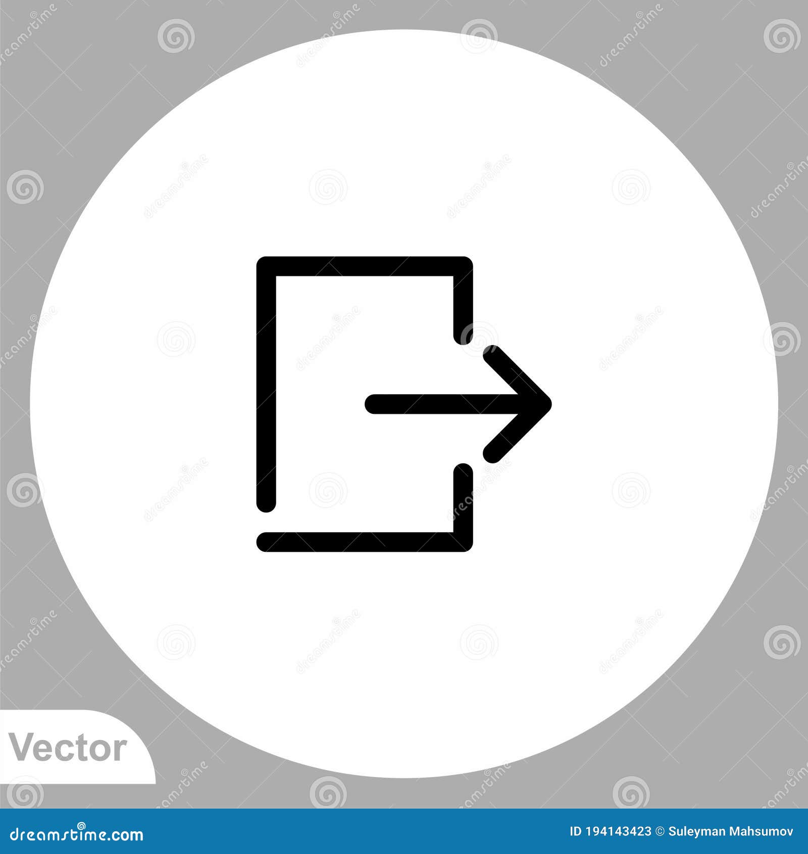 Log Out Vector Icon Sign Symbol Stock Vector - Illustration of nature ...
