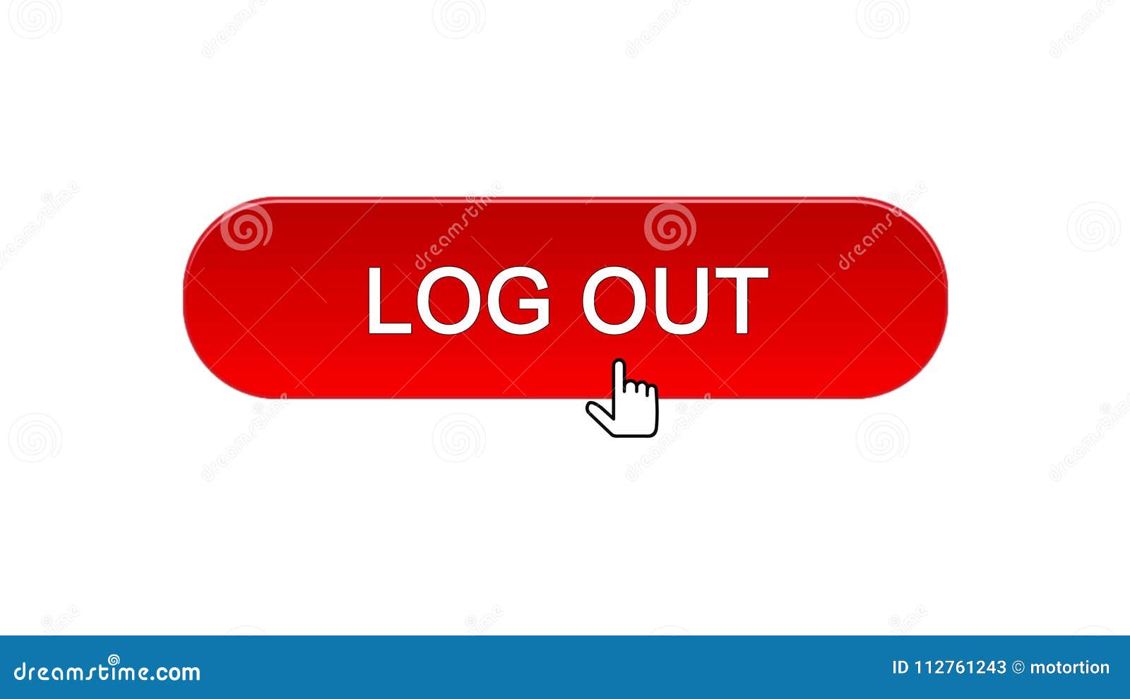 Log Out Web Interface Button Clicked With Mouse Cursor Red Color Application Stock Illustration