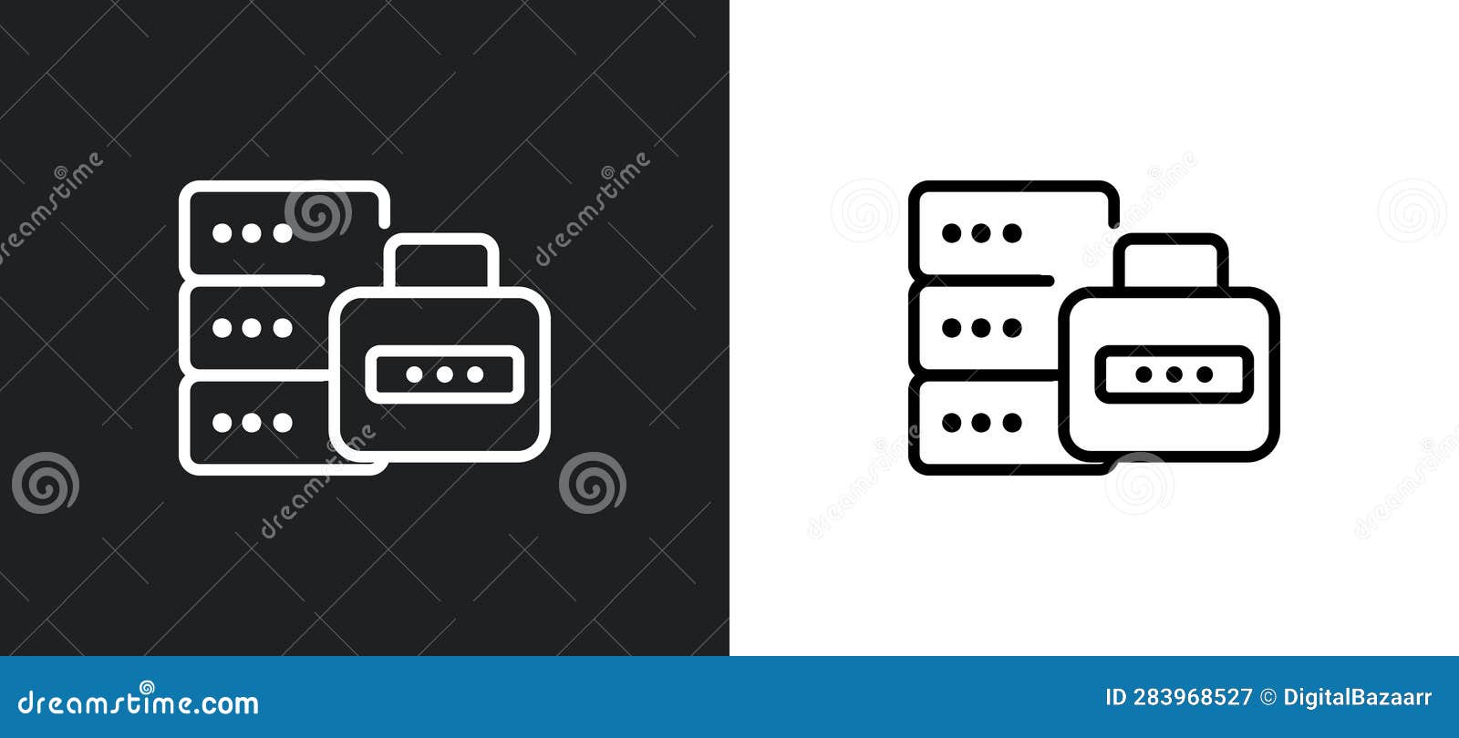 Log in Outline Icon in White and Black Colors. Log in Flat Vector Icon ...