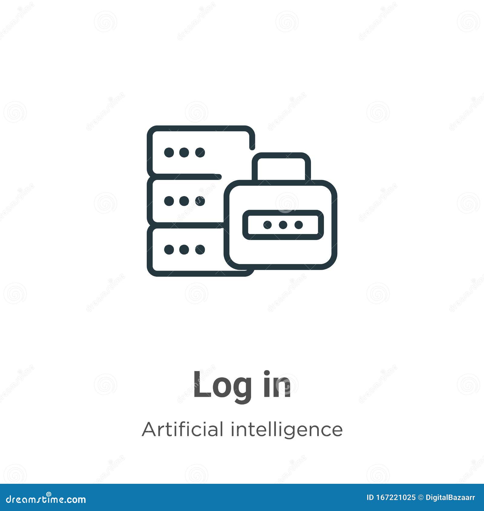 Log in Outline Vector Icon. Thin Line Black Log in Icon, Flat Vector ...