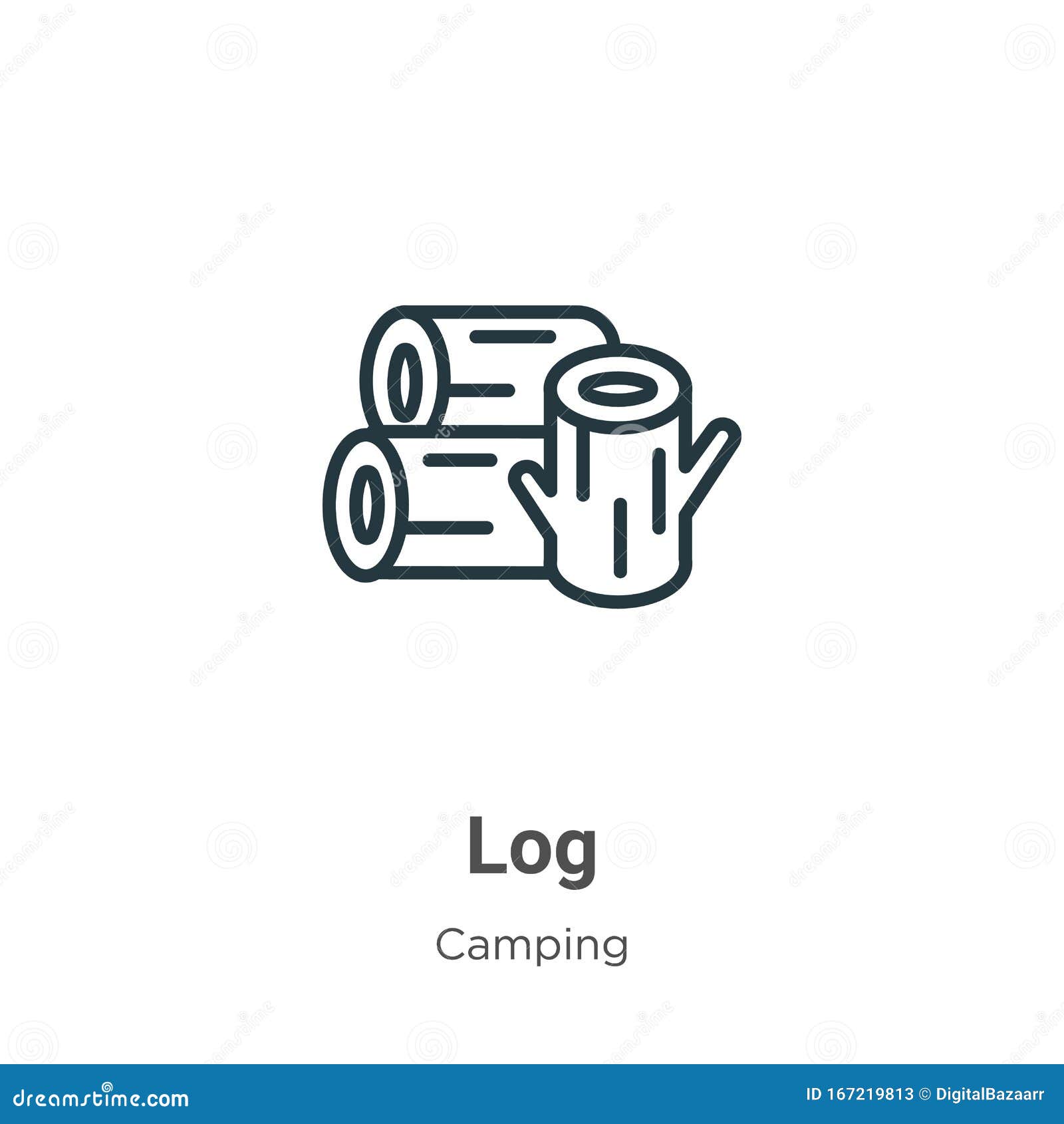Log Outline Vector Icon. Thin Line Black Log Icon, Flat Vector Simple ...
