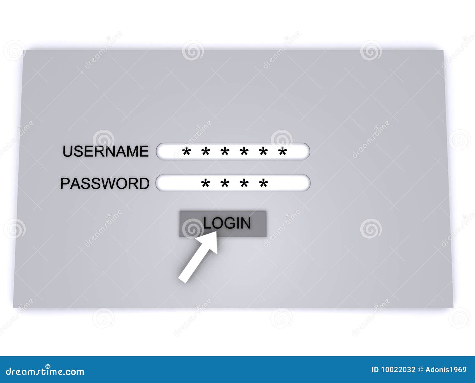 Log in page on screen stock illustration. Illustration of pointer ...