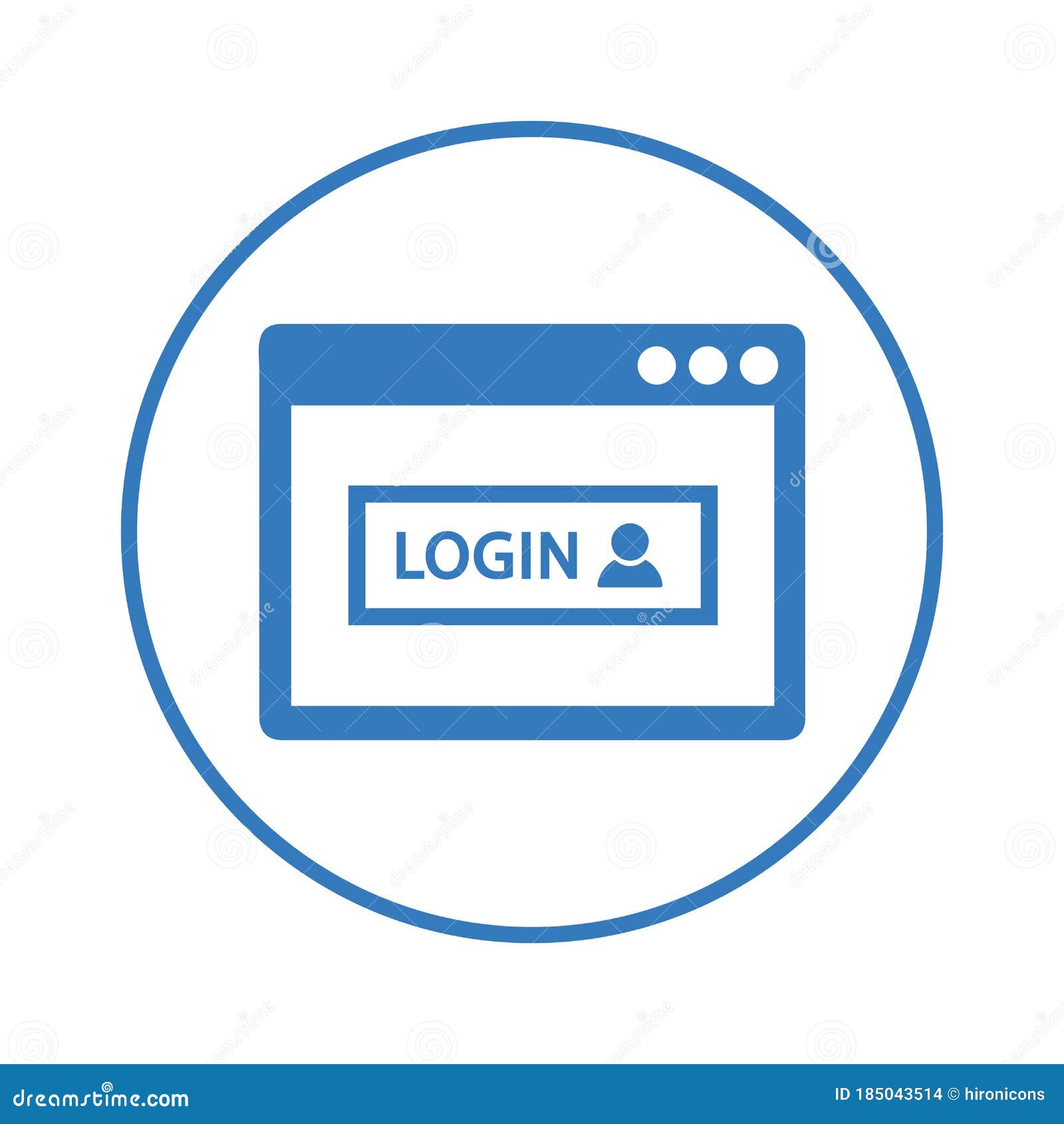 Log in Password Blue Icon, Sign in Info Stock Vector - Illustration of ...