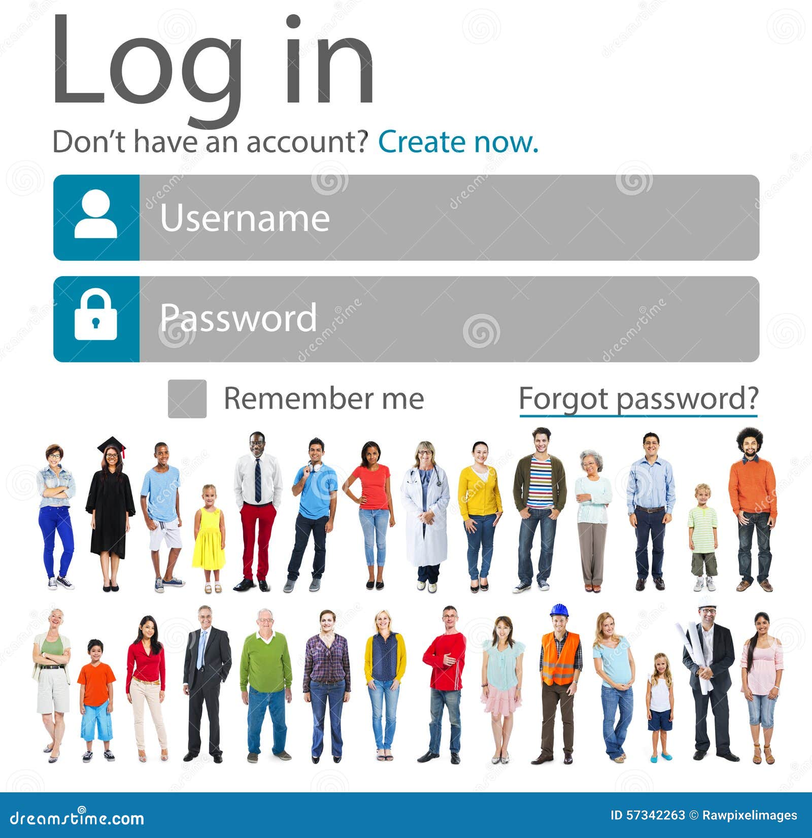 Log in Password Identity Internet Online Privacy Protection Conc Stock ...