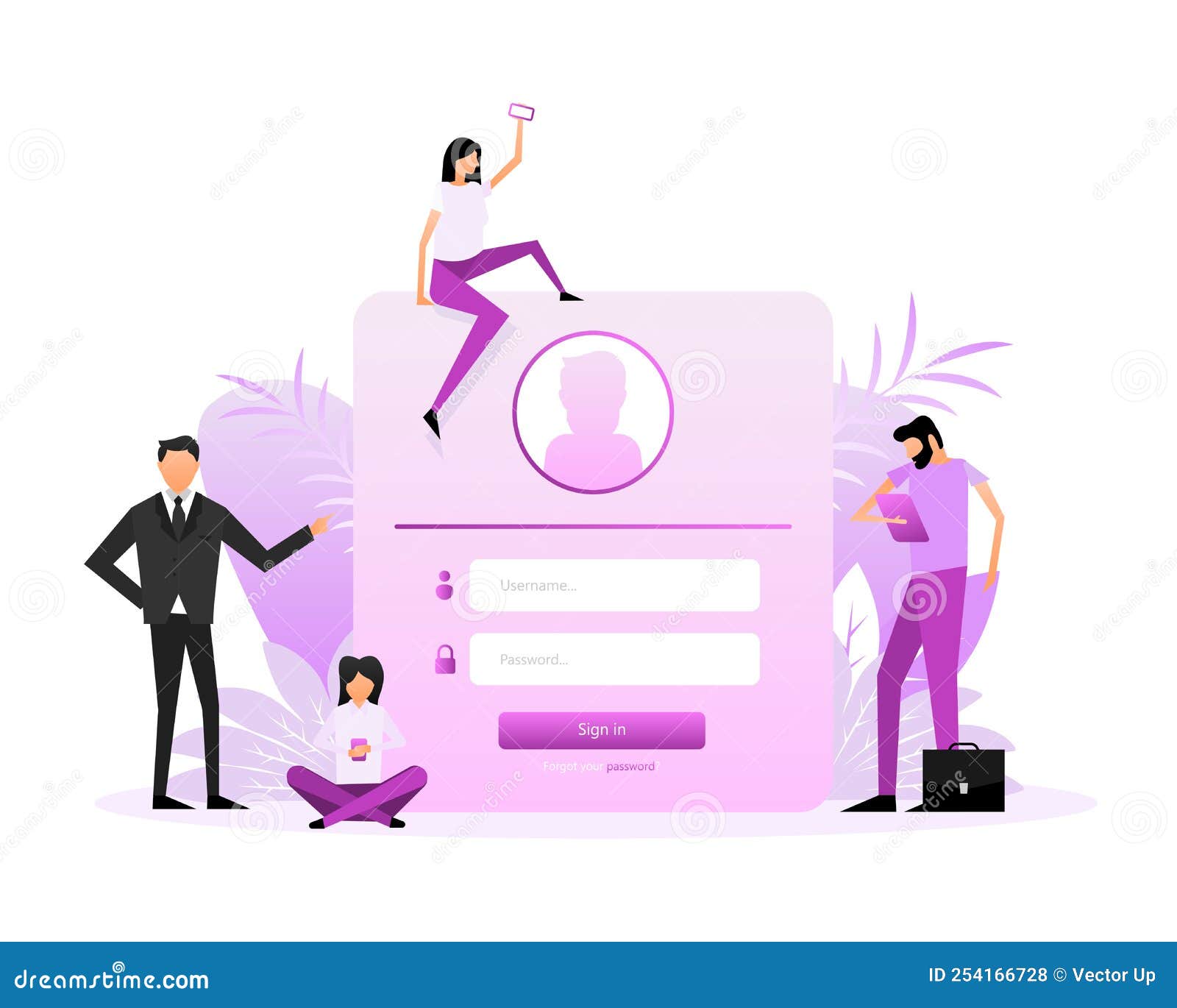 Log in People. Isometric Vector Illustration Stock Vector ...