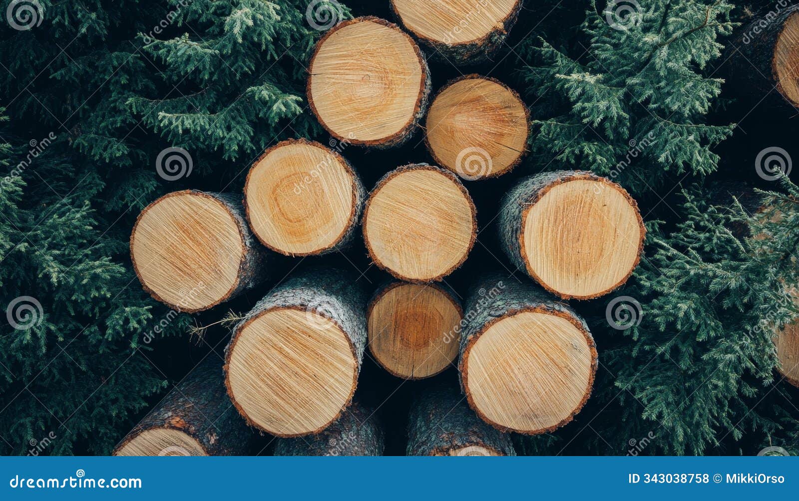Log Pile of Spruce Trunks Timber from Forest for Logging Industry and ...