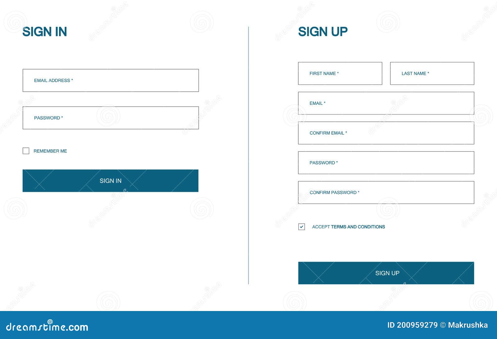 Log in and Registration Form. Template for Sign in and Sign Up. Blank ... Log in and Registration Form. Template for Sign in and Sign Up. Blank ...