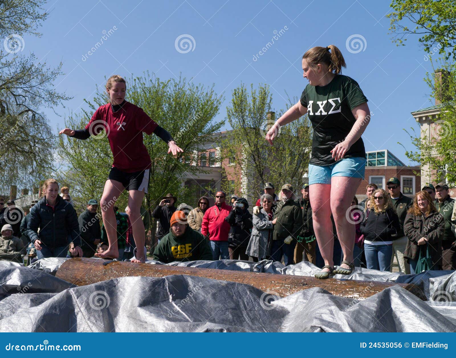 Log Rolling or Birling at Woodman Editorial Photo - Image of girls ...