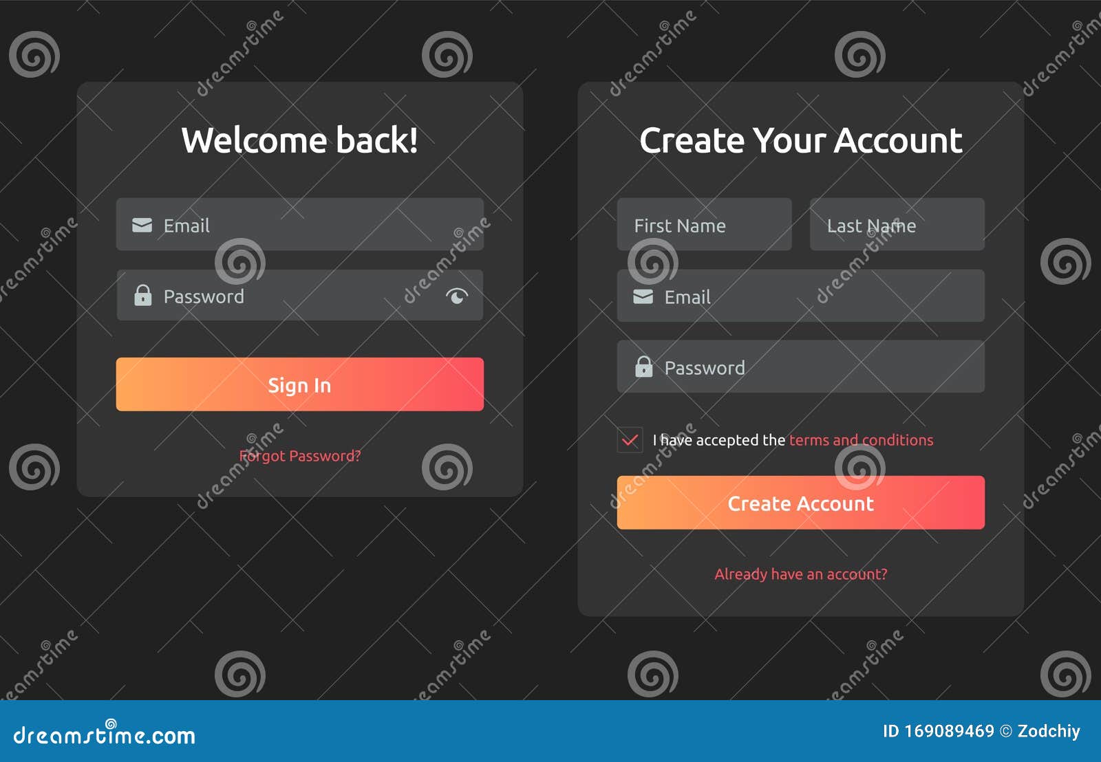 Log in, sign up stock illustration. Illustration of design - 169089469