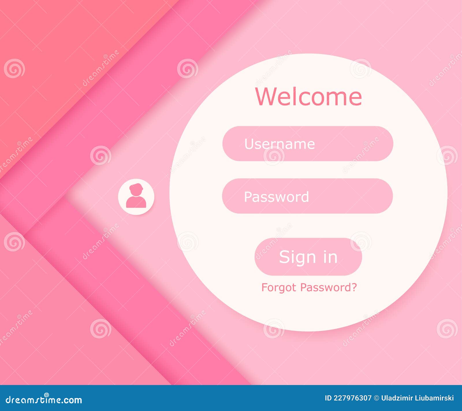 Log in and Sign Up UI UX Screen Design with Profile Details Stock ...