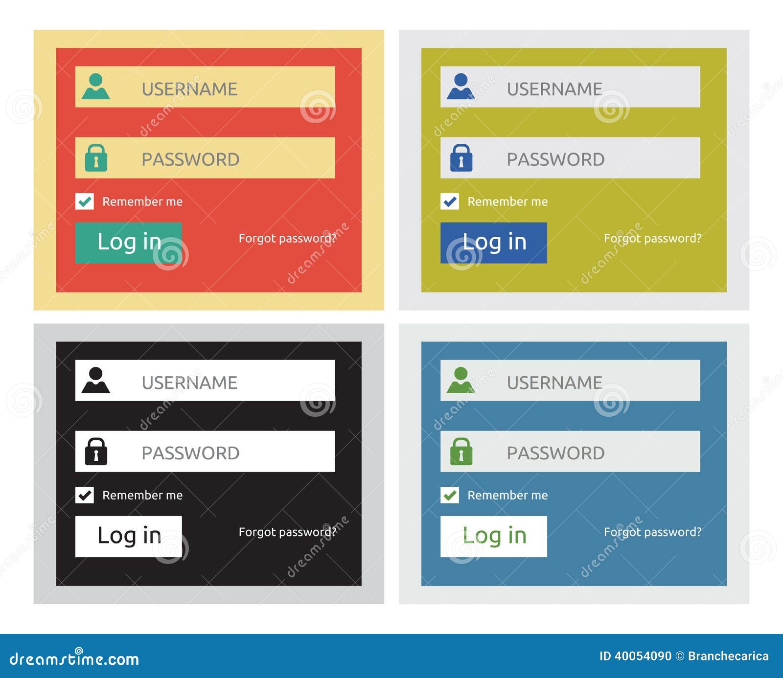 Log in and Sign Up User Interface Stock Vector - Illustration of empty ...