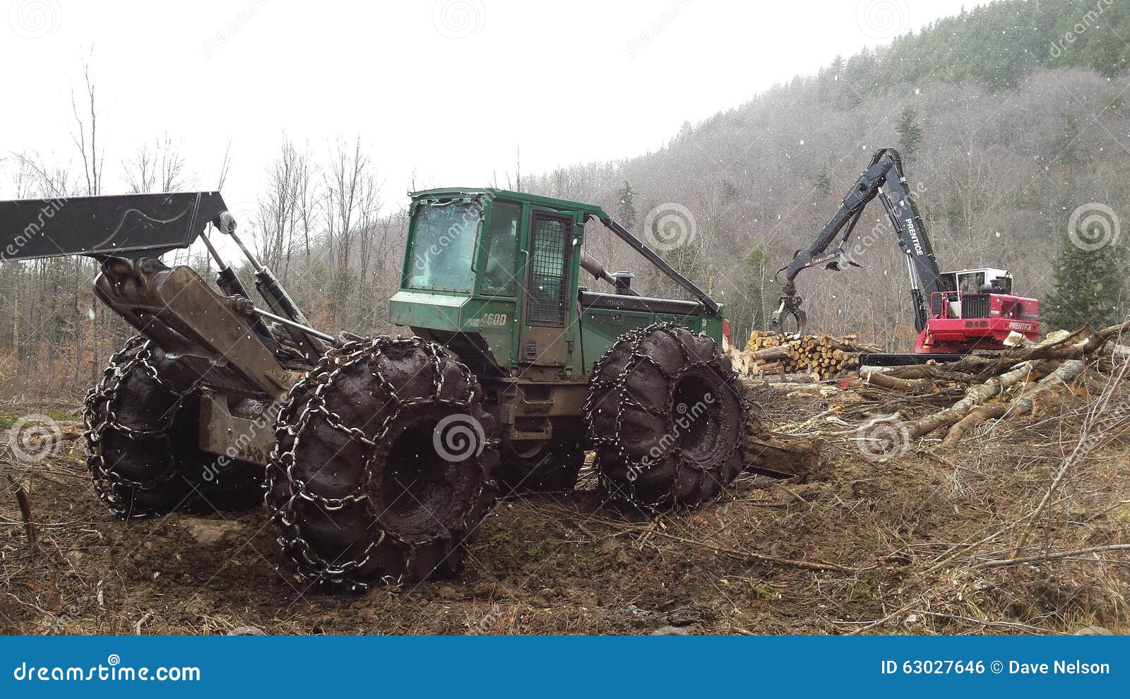 Log skidder and loader editorial photo. Image of yard - 63027646