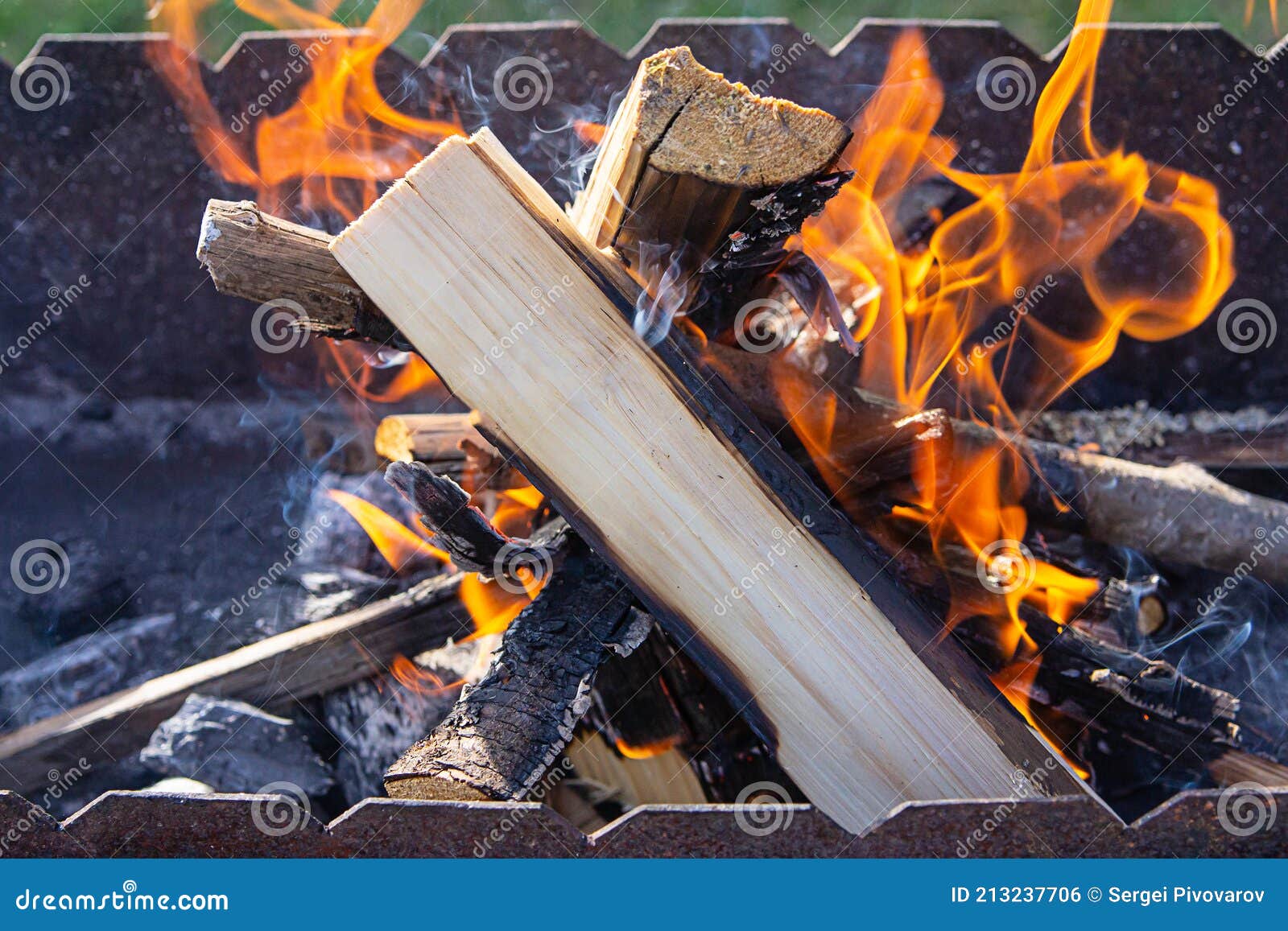 Log Split Fuel for a Fire, Firewood Engulfed in Flames Stock Photo ...