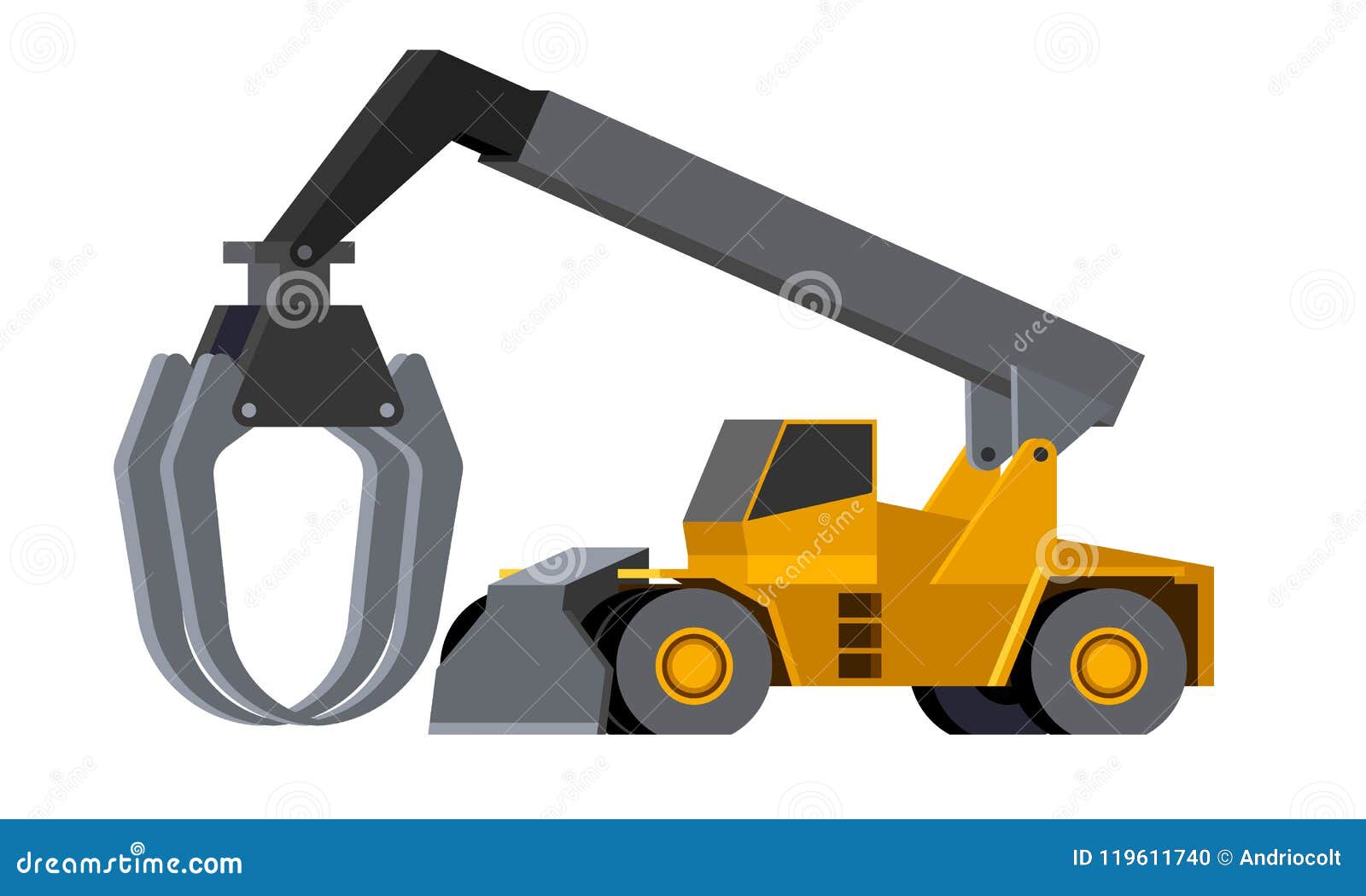 Log stacker vehicle stock vector. Illustration of crane - 119611740