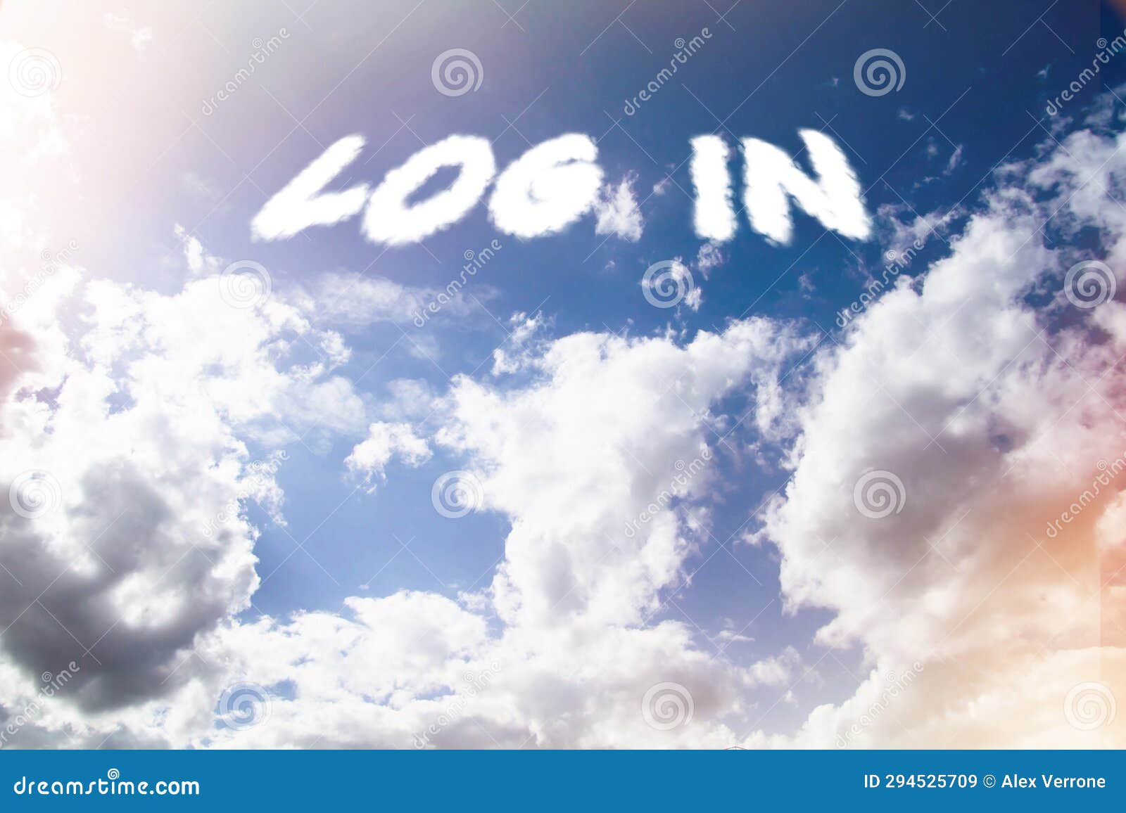 Log in. Text from Clouds in Sky in Bright Sunlight Stock Image - Image ...