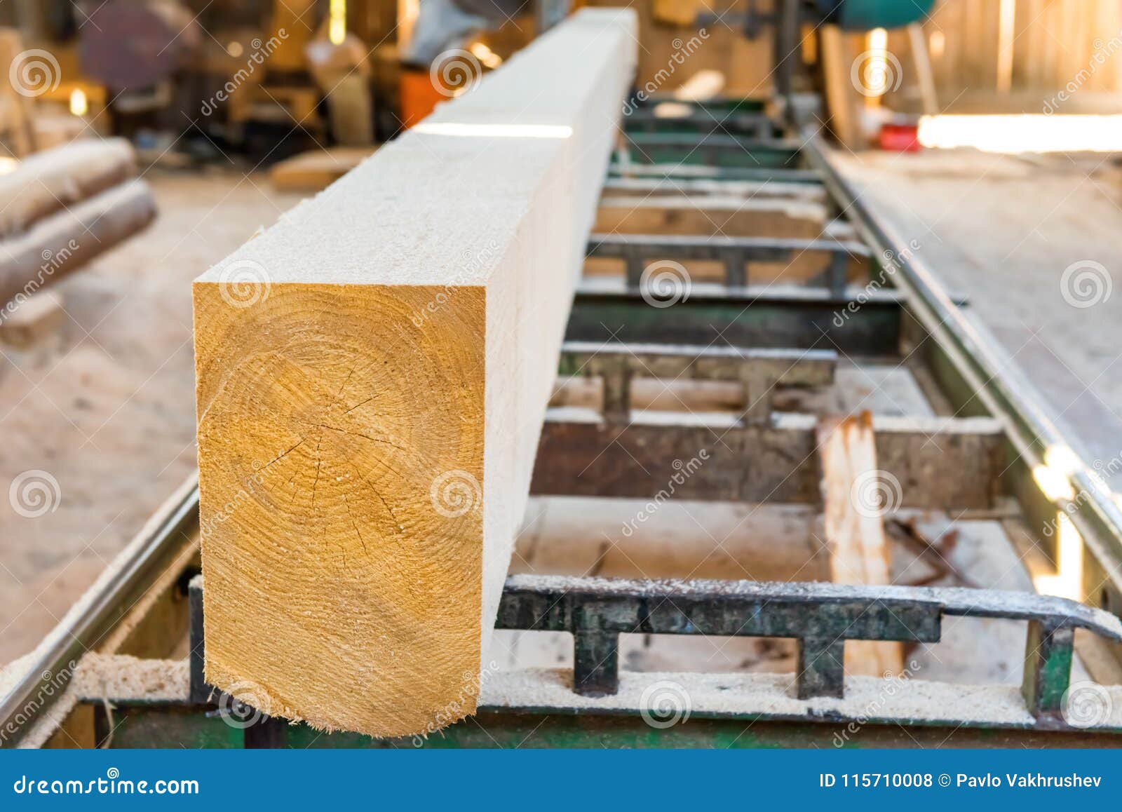 Log in the timber factory stock photo. Image of construction - 115710008