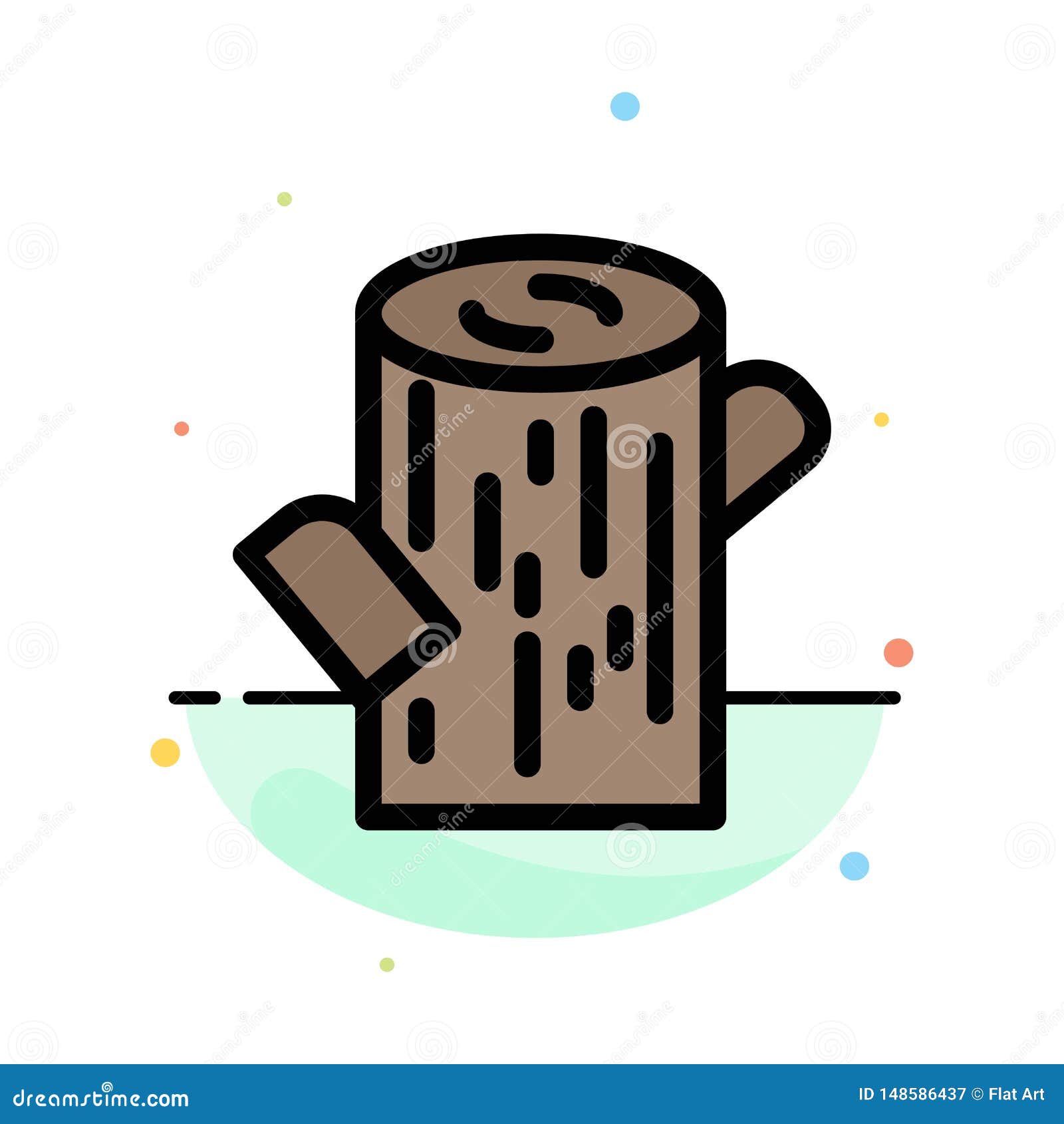 Log, Timber, Wood Abstract Flat Color Icon Template Stock Vector ...