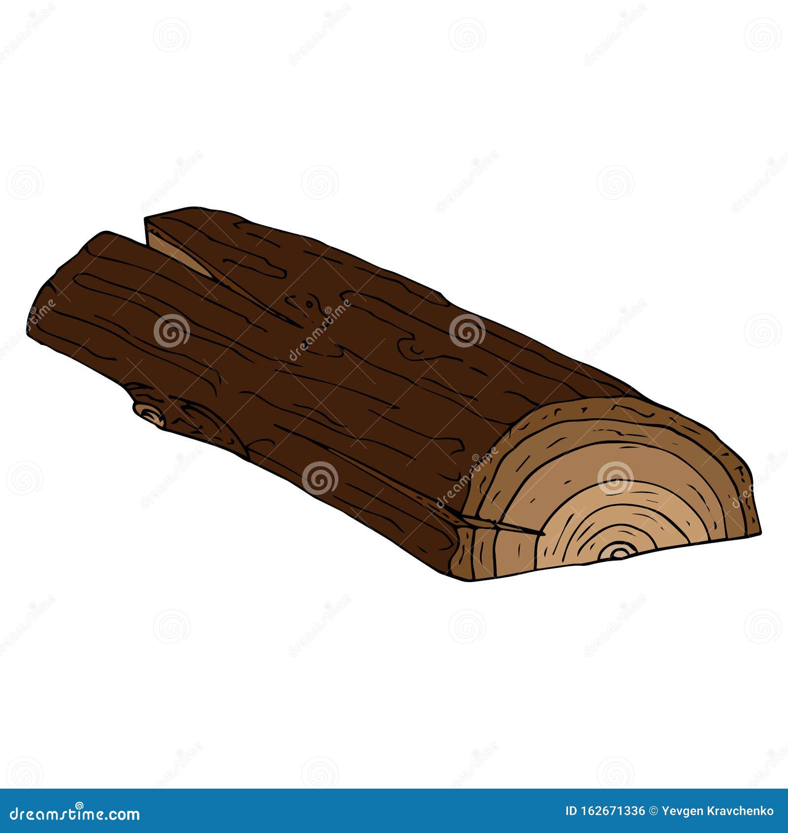 Log. Vector Illustration of a Log Texture. Hand Drawn Log Stock Vector ...