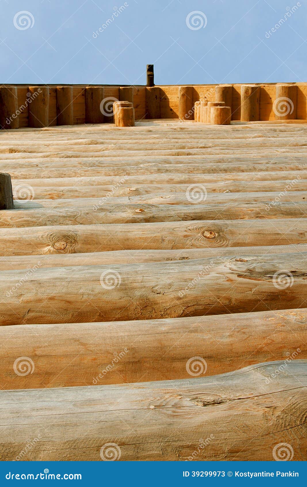 Log wall stock image. Image of round, material, built - 39299973
