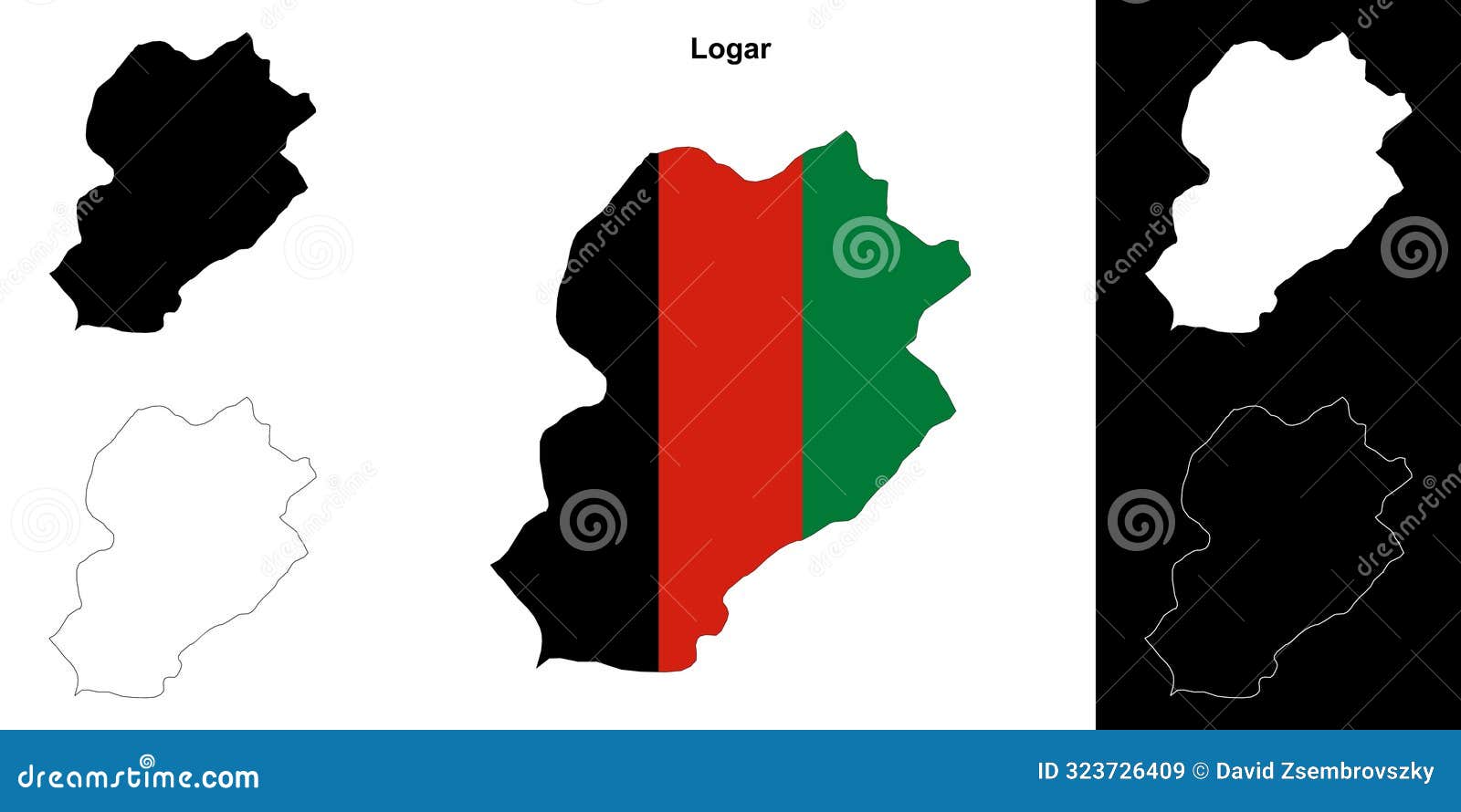 Logar outline map stock illustration. Illustration of territory - 323726409