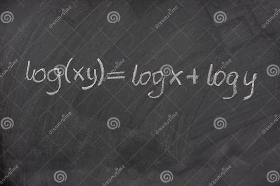 Logarithm Formula on a School Blackboard Stock Photo - Image of texture ...