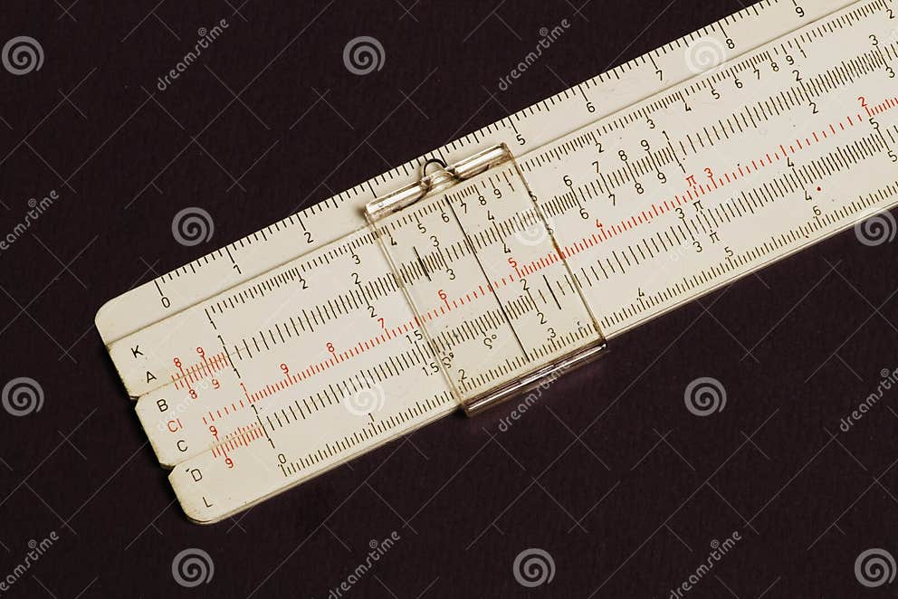 Logarithmic Ruler on a Colored Background. Stock Image - Image of ...