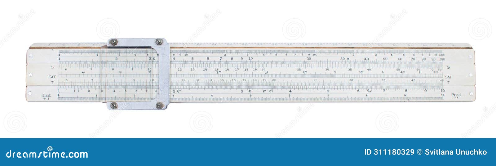 Logarithmic Ruler Isolated on White Background. Stationery for ...