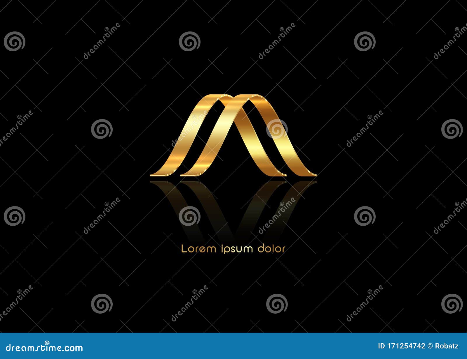 3d Golden Abstract Letter M Gold Luxury Business Logo, Metal Company ...
