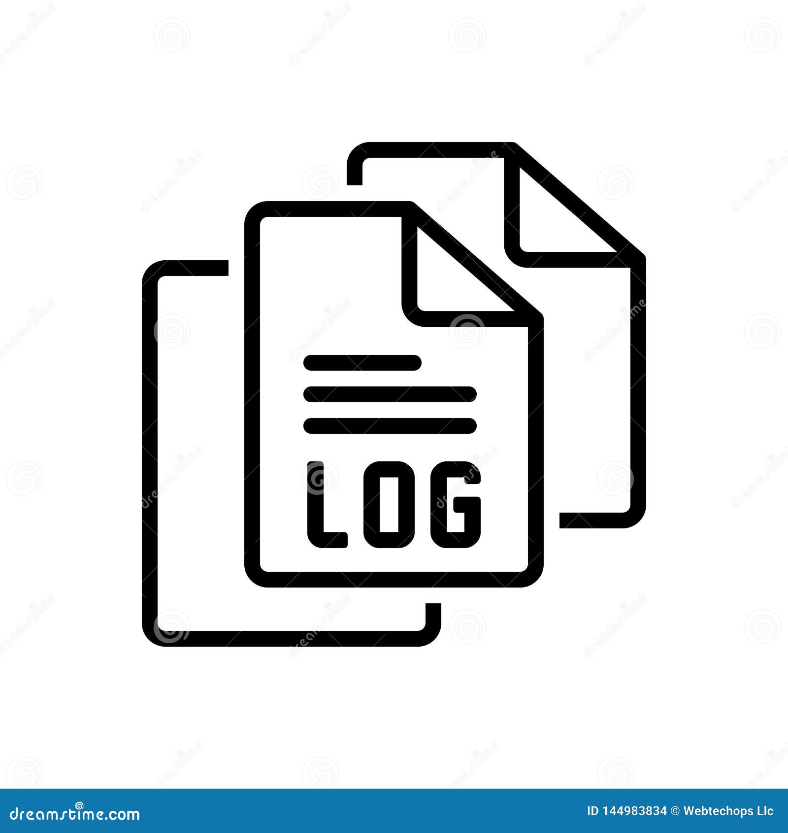 Black Line Icon for Logfile, File and Storage Stock Vector ...