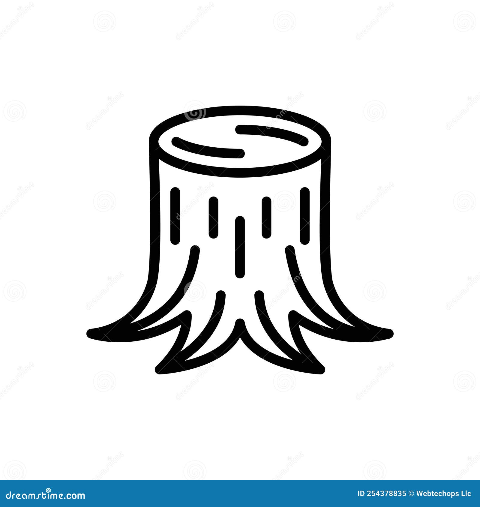 Black Line Icon for Logging, Logwood and Erosion Stock Illustration ...