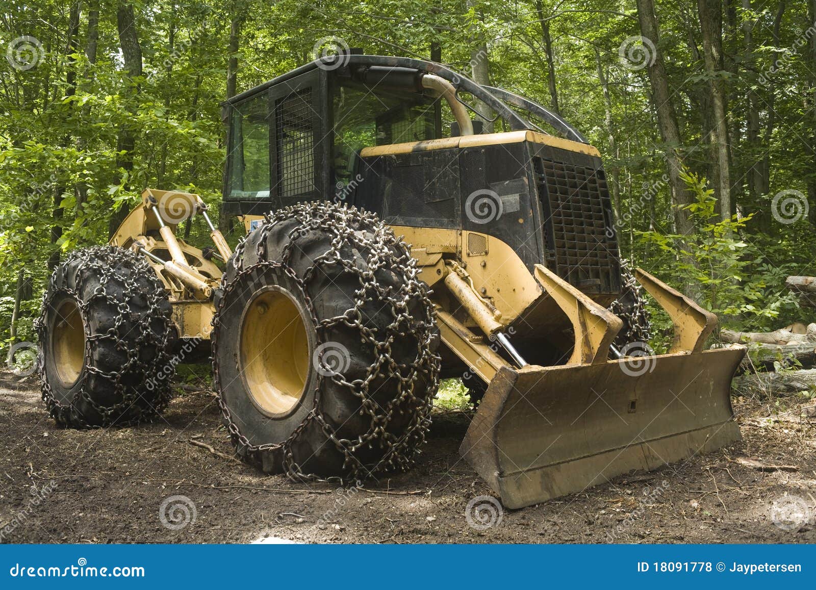 Logging machine - Skidder stock photo. Image of tire - 18091778