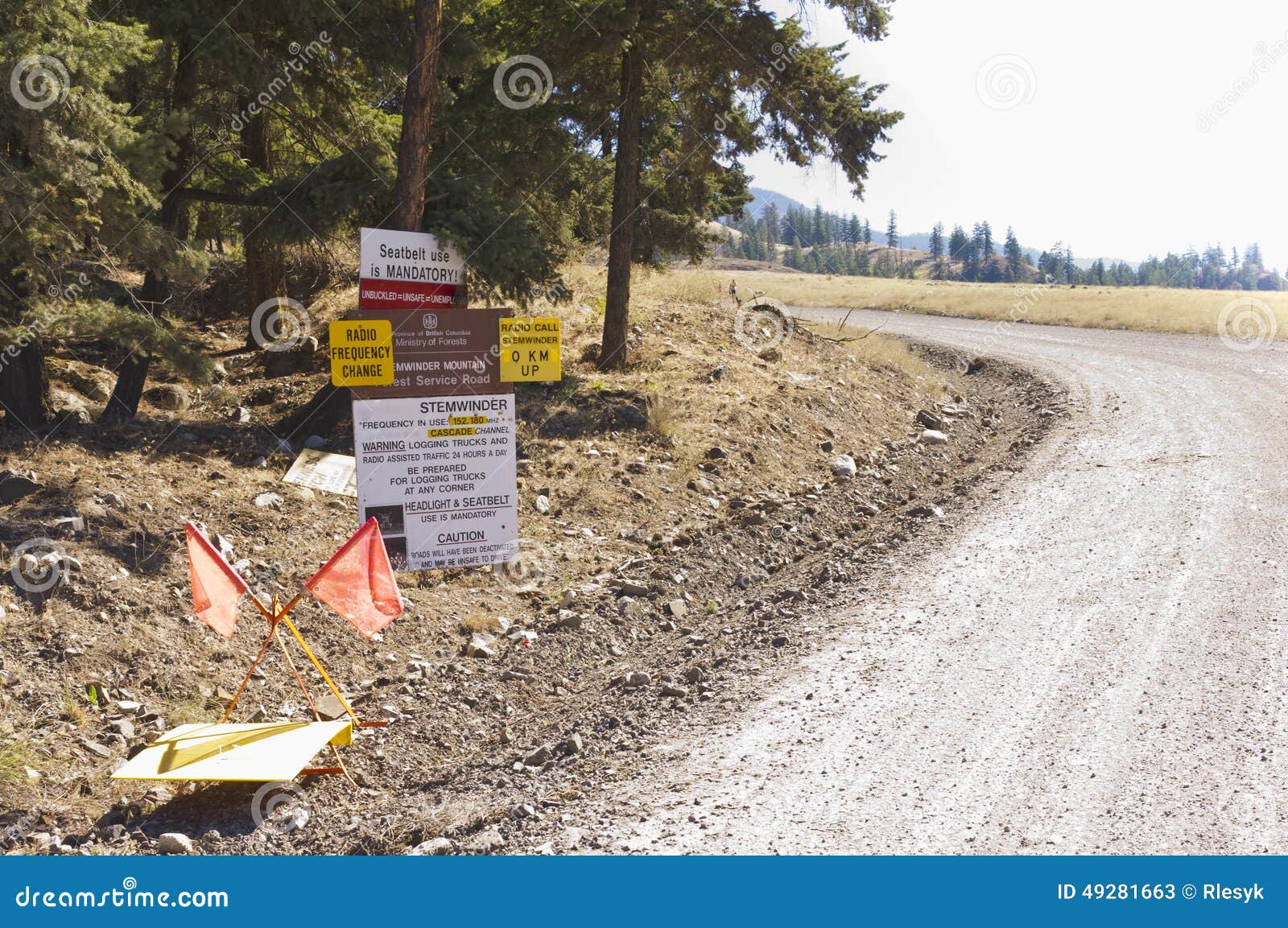 Logging Road Entrance Signs Stock Image - Image of trees, instructions ...