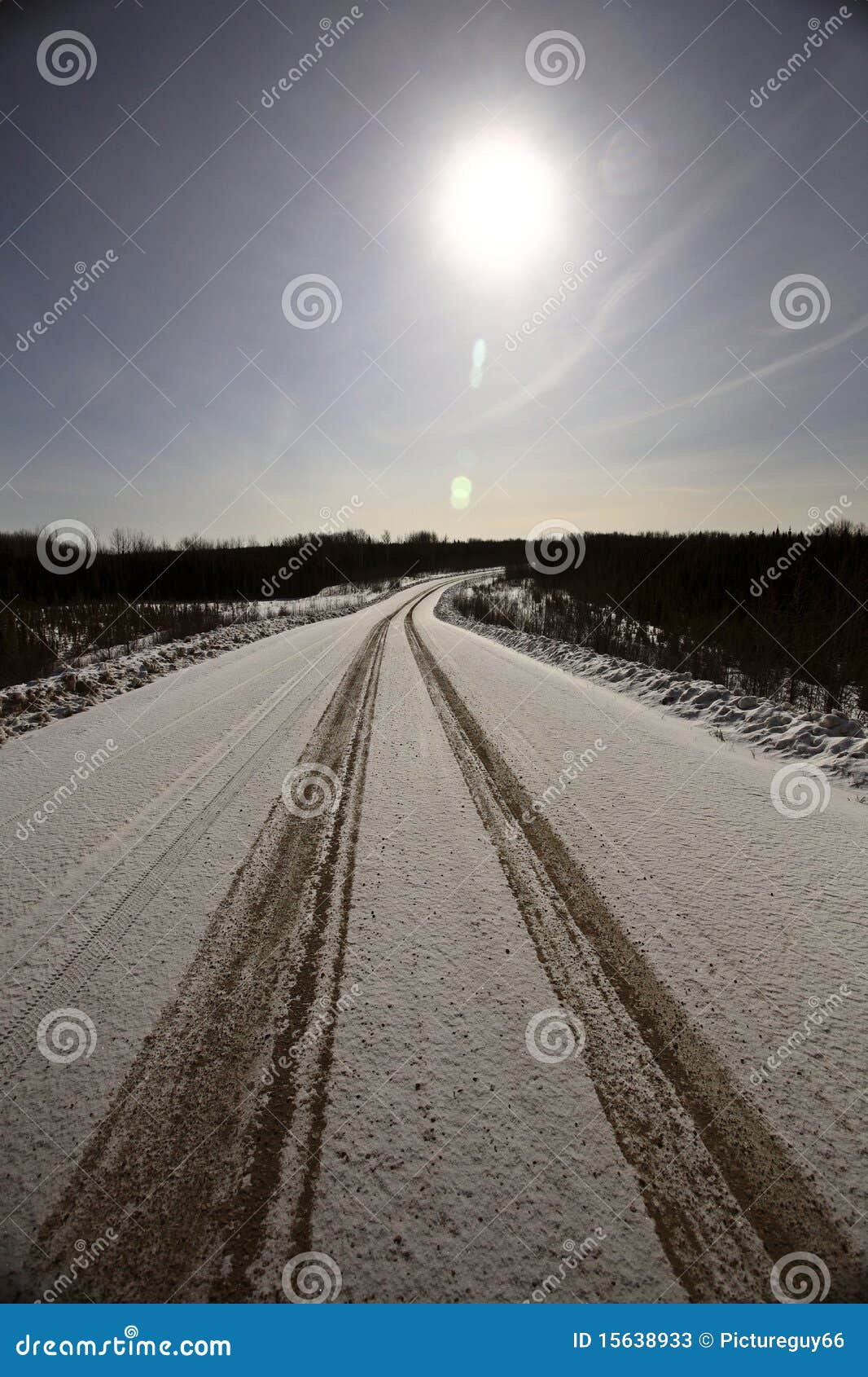 Logging road in winter stock image. Image of scenery - 15638933
