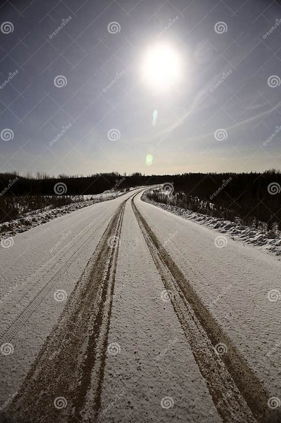 Logging road in winter stock image. Image of scenery - 15638933