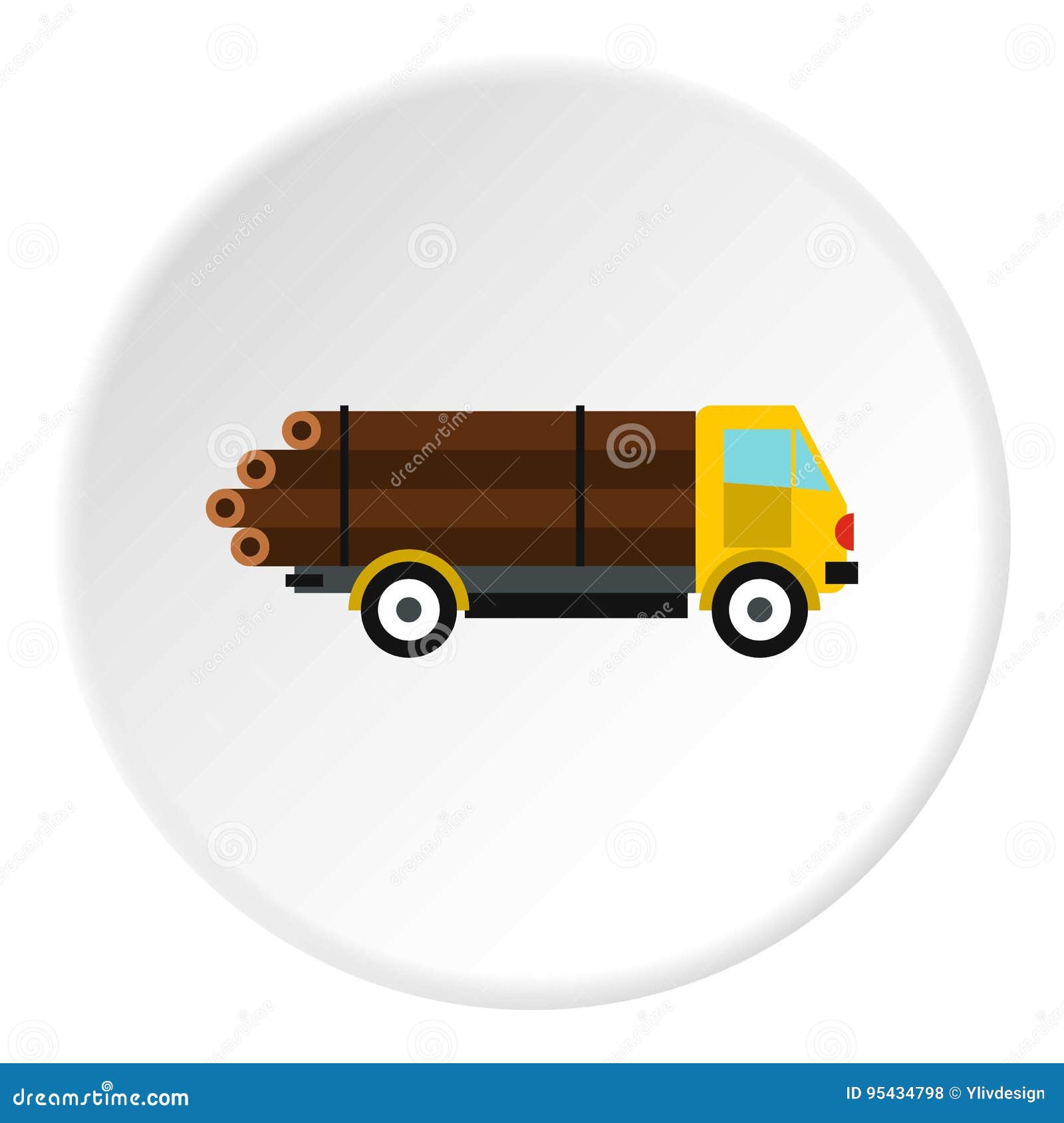 Logging Truck with Logs Icon Circle Stock Vector - Illustration of ring ...