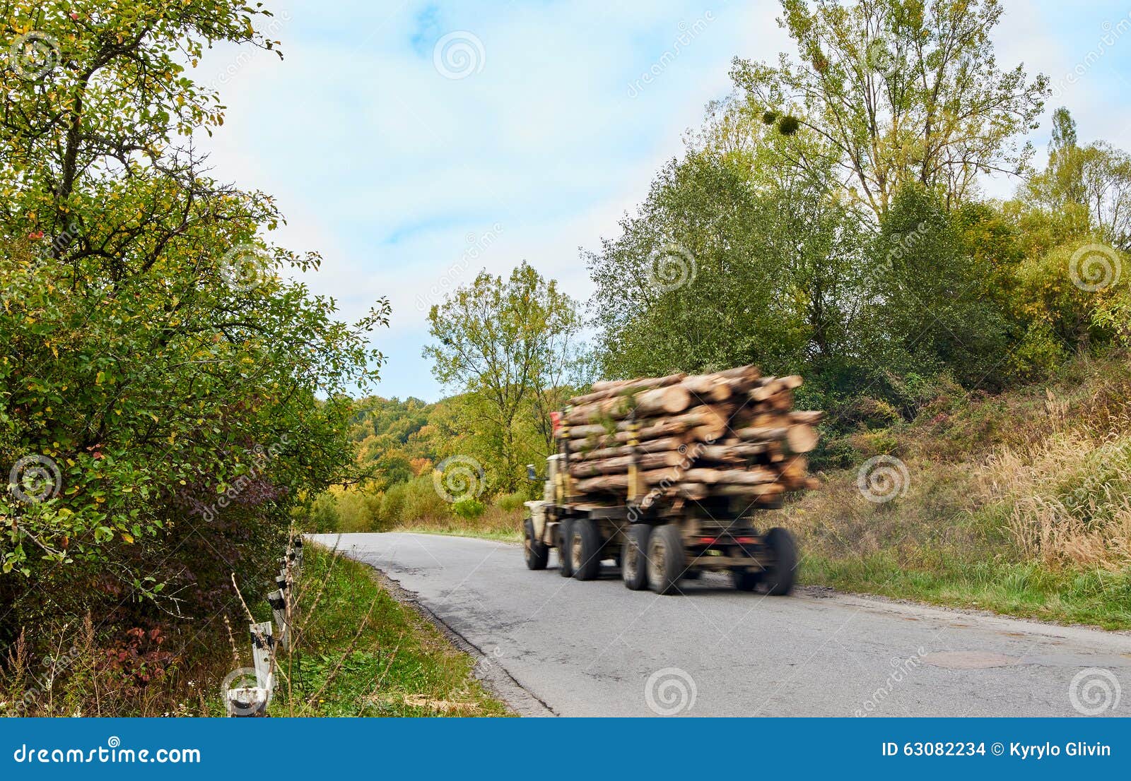 Logging truck timber lorry stock photo. Image of power - 63082234