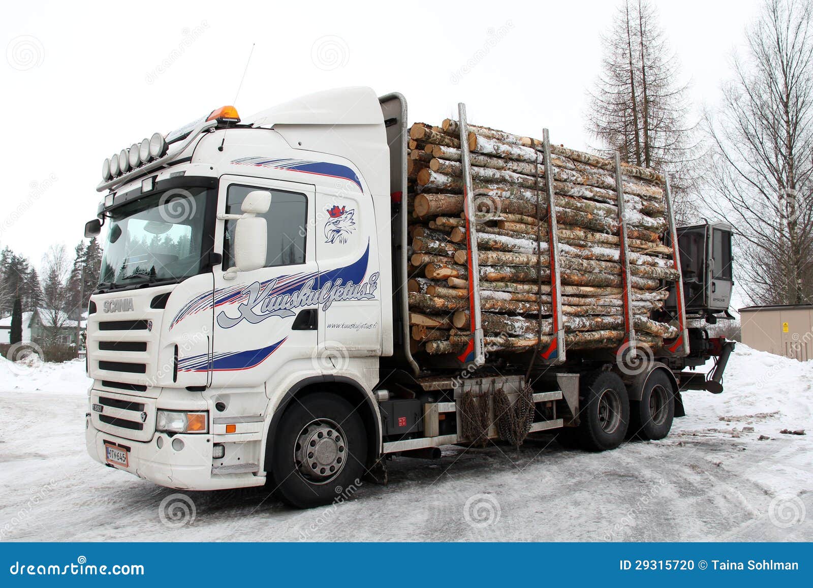 Logging Truck Trailer Full of Logs Editorial Image - Image of hydraulic ...