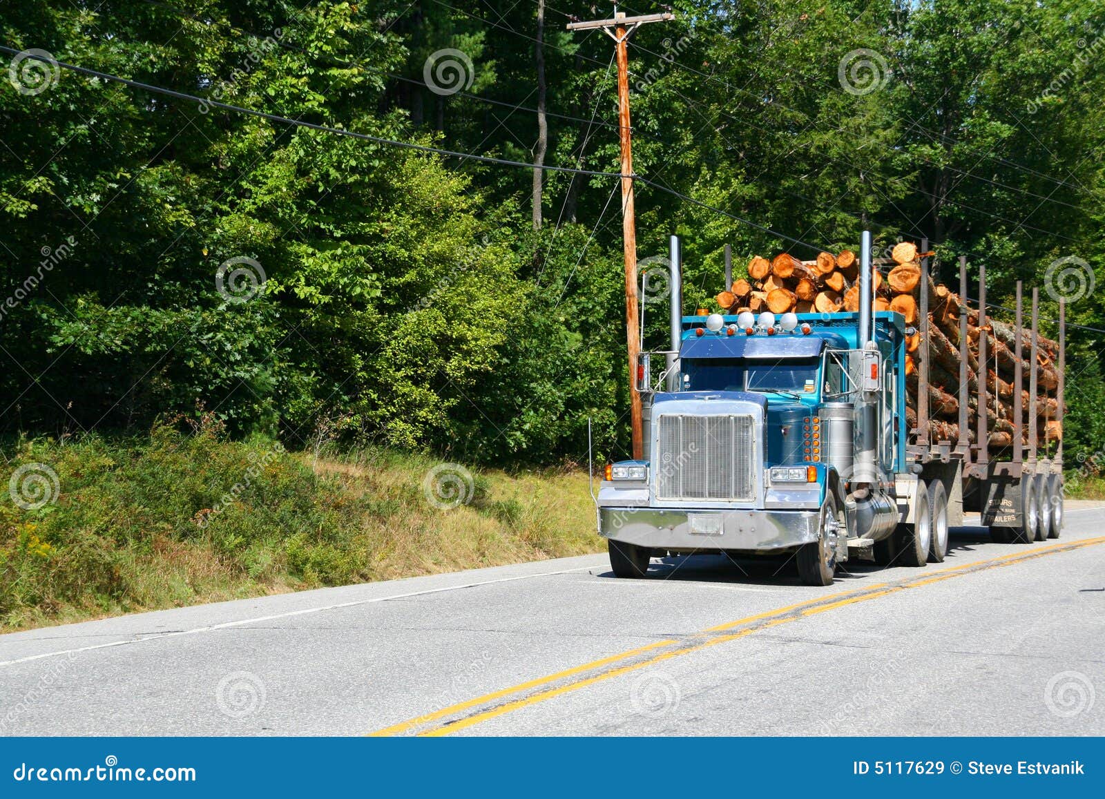 Logging Truck,vehicle on Highway Stock Image - Image of timber, massive ...