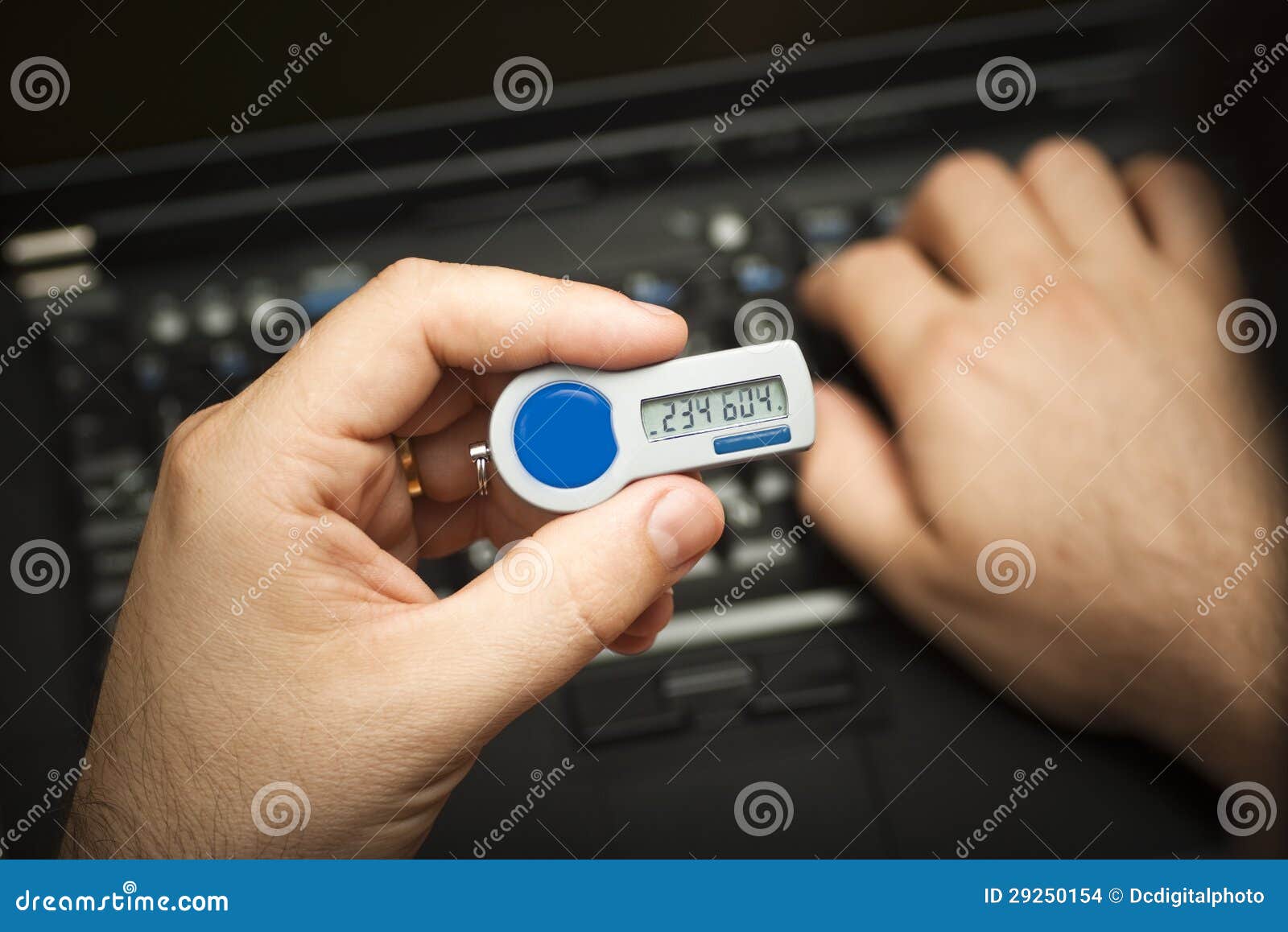 Logging on Using a 2nd Factor Authentication Token Stock Photo - Image ...