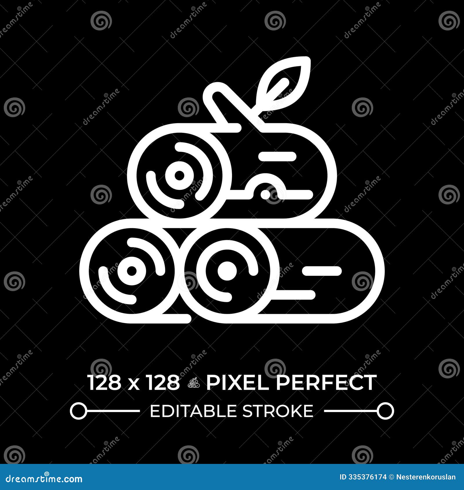 Logging White Linear Icon for Dark Theme Stock Illustration ...