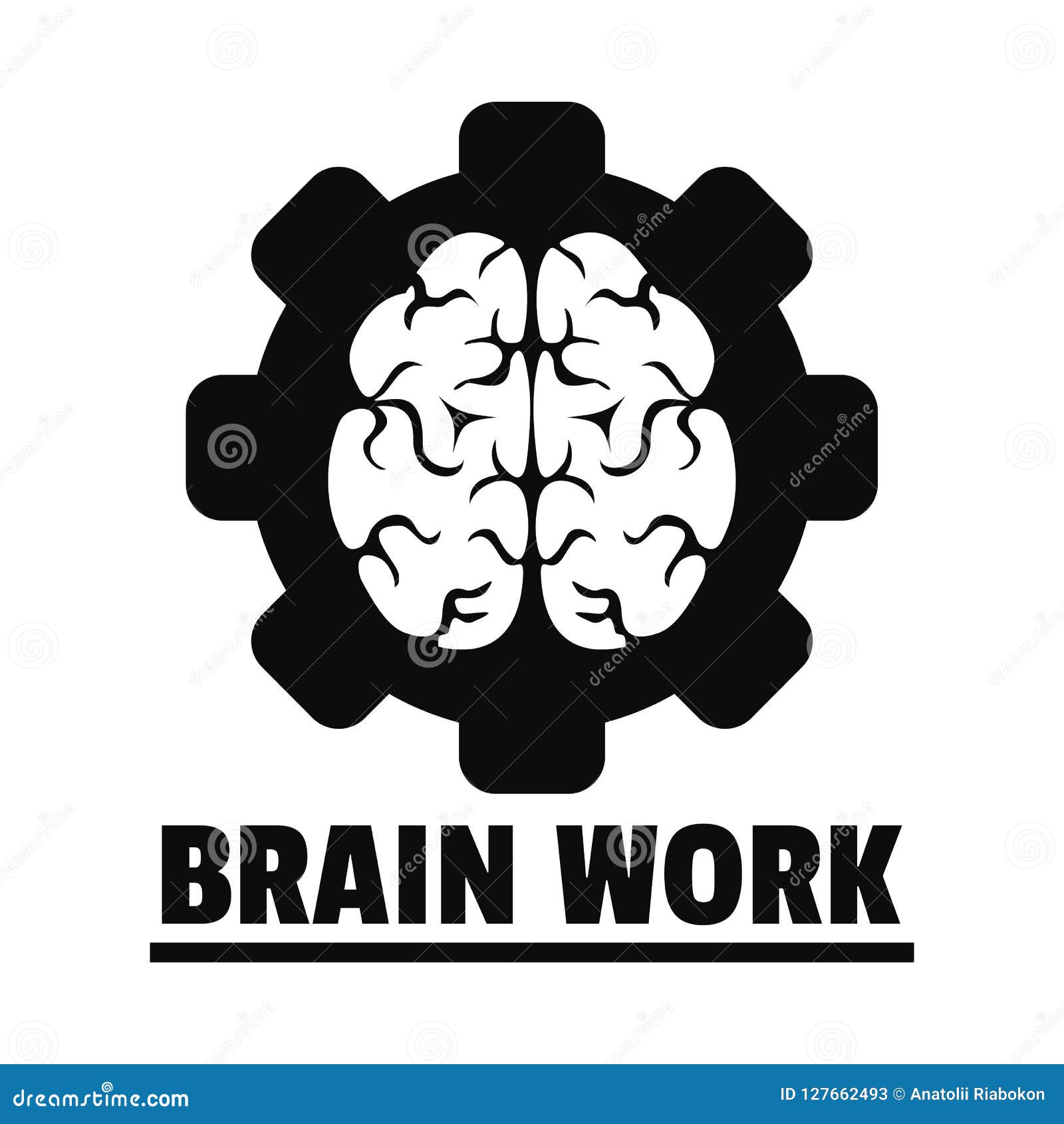 Logic Brain Work Logo, Simple Style Stock Vector - Illustration of ...