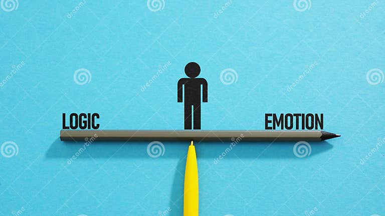 Logic and Emotion Balance is Shown Using the Text Stock Image - Image ...